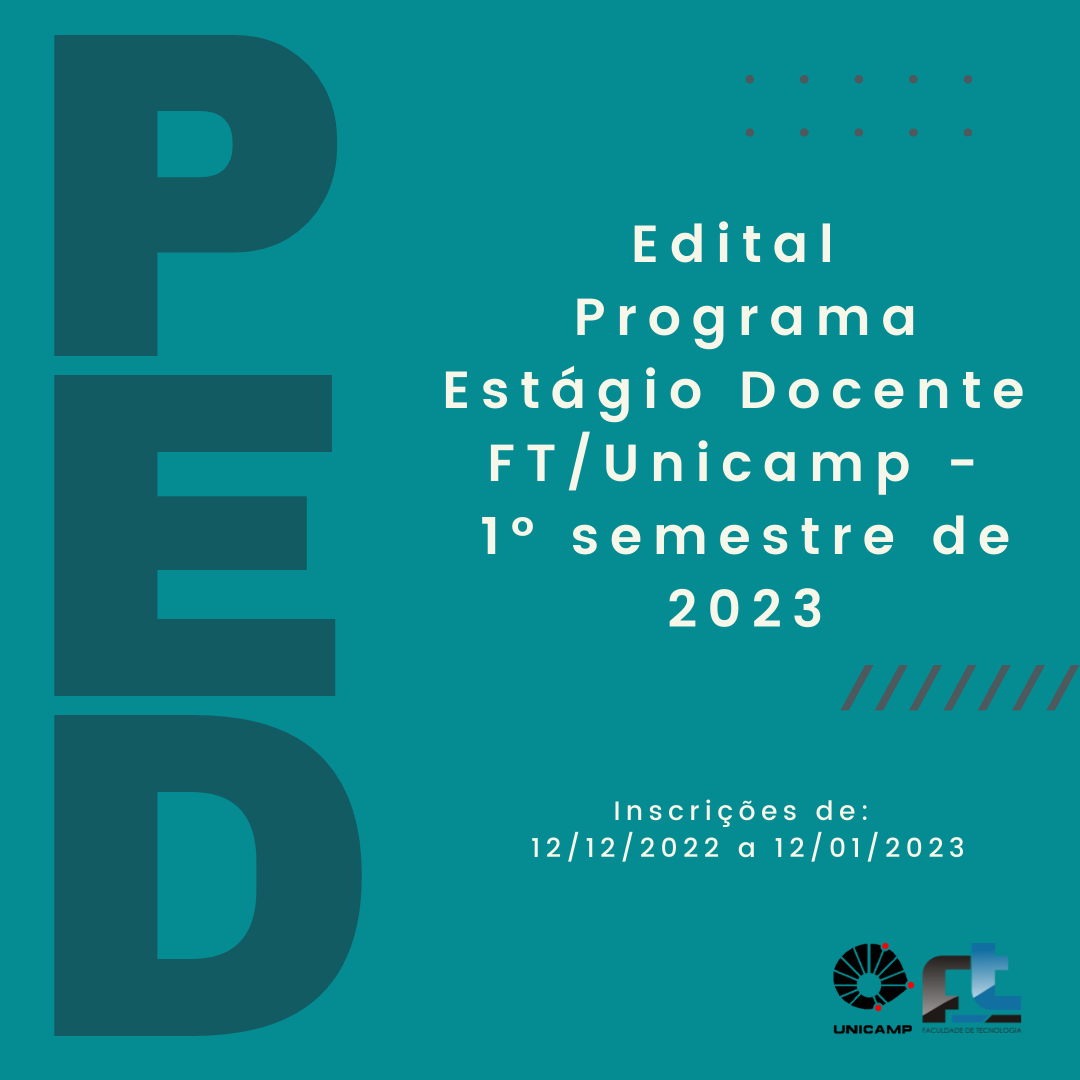 Edital PED - 1º semestre de 2023 | FT Edital PED - 1º semestre de 2023 | FT